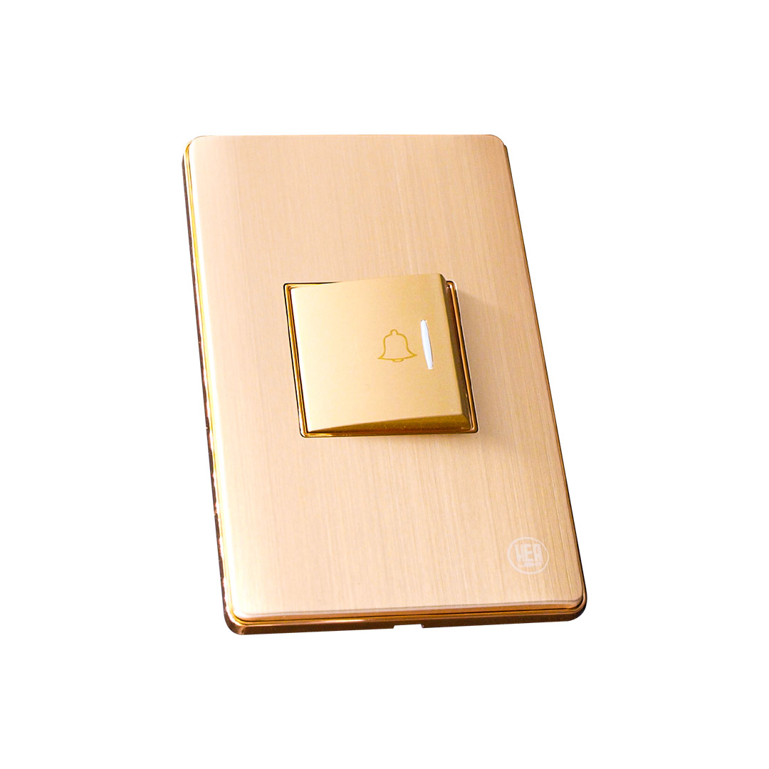 INTERRUPTOR TIMBRE DORADO ALUMINIO 250-125V - HEA LIGHT